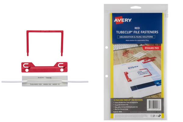 AVERY FILE FASTENER TUBECLIP YELLOW PK10 - That Office Place Mackay